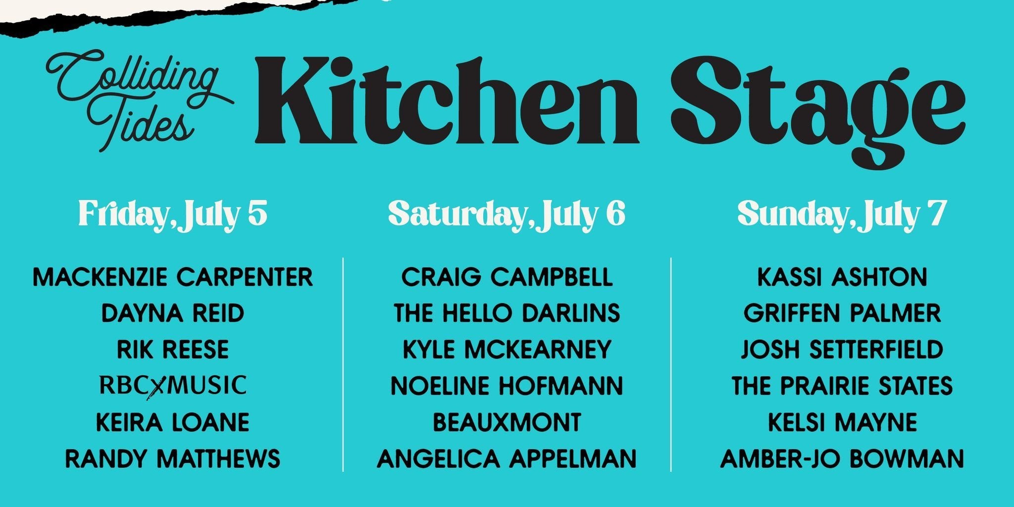 Bell Presents Cavendish Beach Music Festival Announces Colliding Tides ...