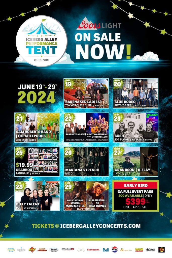 Iceberg Alley Performance Tent Announces 2024 Lineup